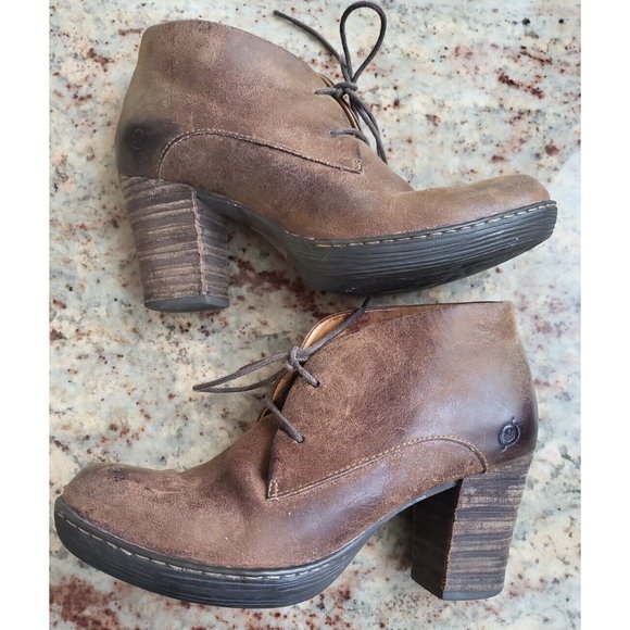 Born | Shoes | Born Womens Ankle Boot Size 85 4 Brown Leather Lace Up 3 ...